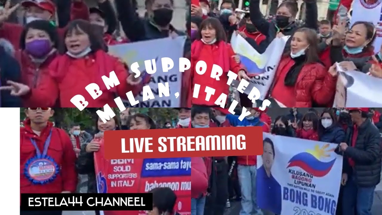 BONG BONG MARCOS /BBM SUPPORTERS / MILAN ITALY/Live Streaming at Duomo ...