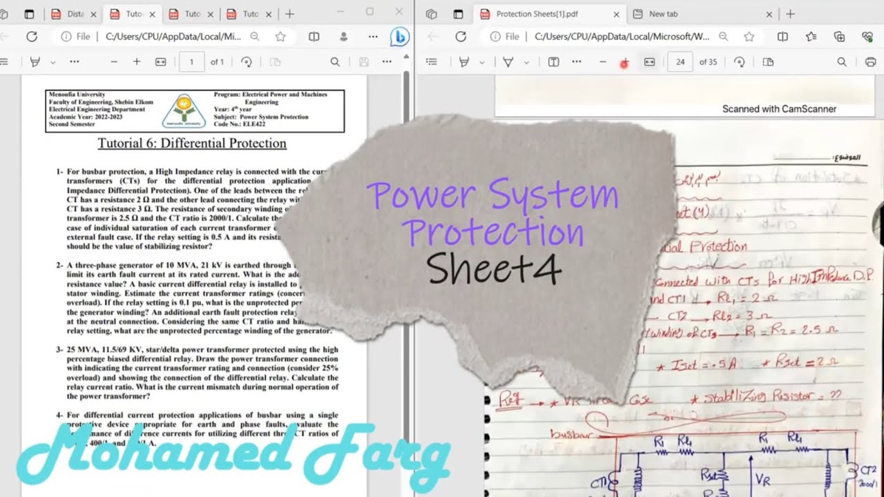 Power System Protection Sheet 4 - YouTube