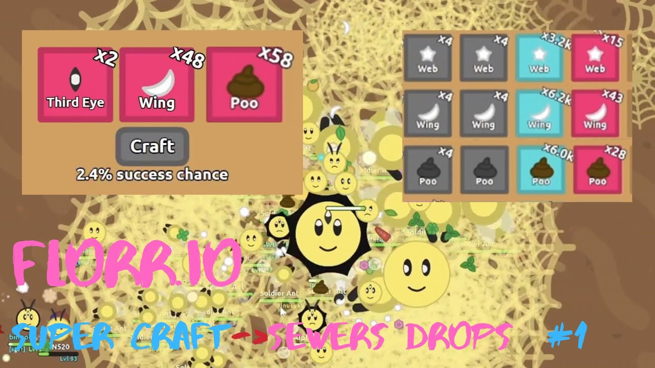 Florr.io— Super Craft—Sewers Drops (about 400U) #1 - YouTube