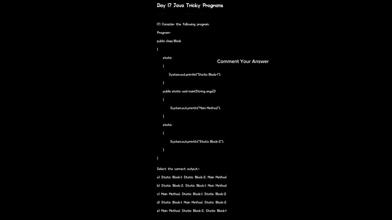 Java Tricky Programs Day 17 π₯ Hg Coding Codelife Javaprogramming Python Codeforlife Java