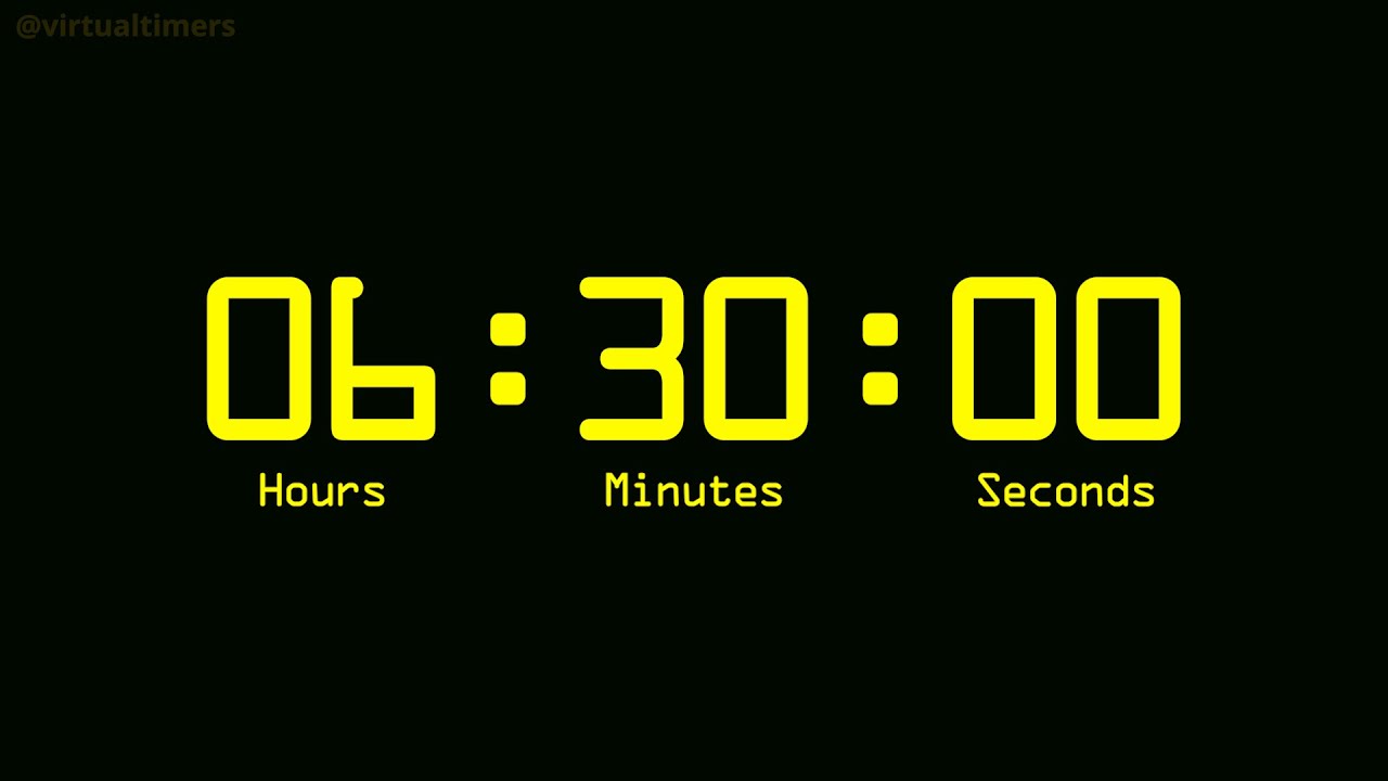 6 Hours And 30 Minutes Countdown Timer With Alarm Time Markers