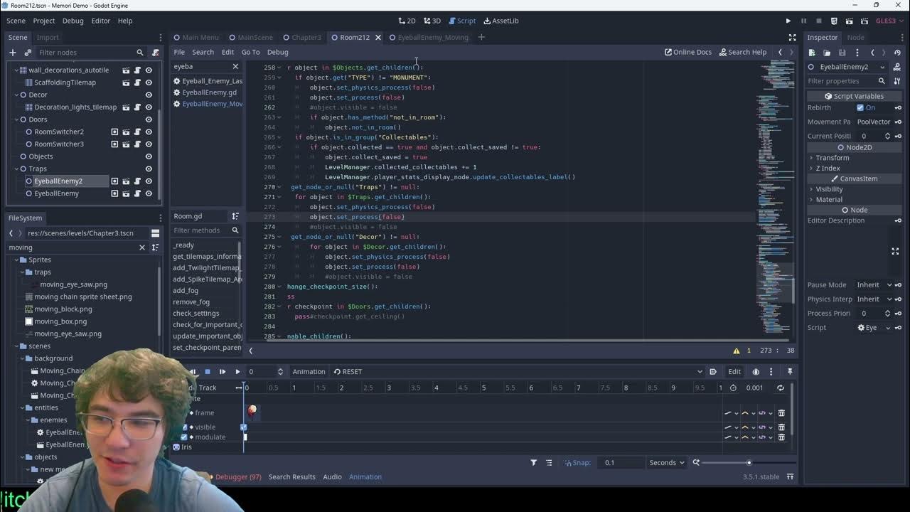 Memori | Precision platformer Game Development With Godot | new enemy type #62 - YouTube