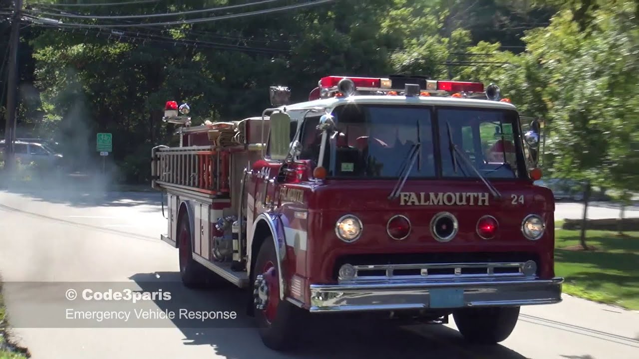Falmouth Fire-Rescue Engine 24 + Slick top Car 28 - YouTube