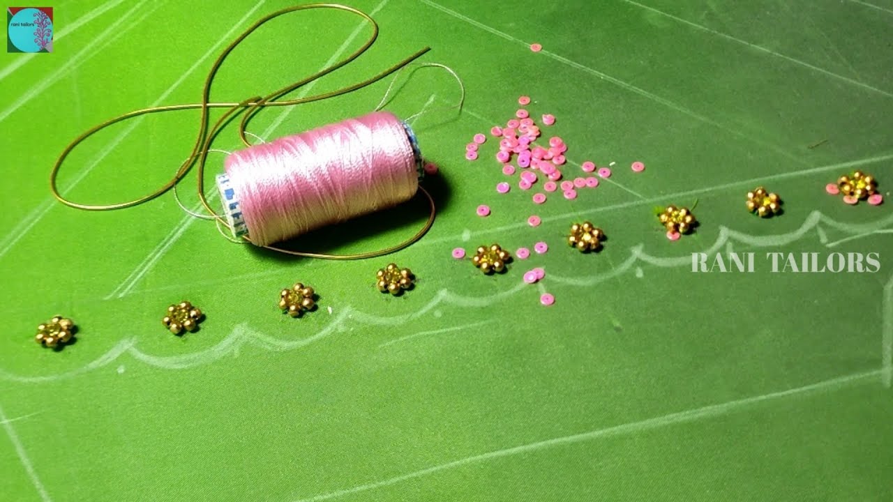 very simple aari work for beginners using normal needle - YouTube