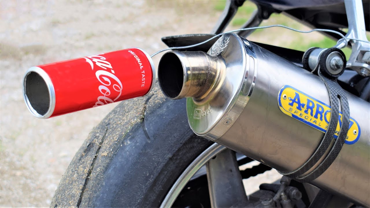 EXPERIMENT COCA COLA AS MOTORCYCLE EXHAUST - YouTube