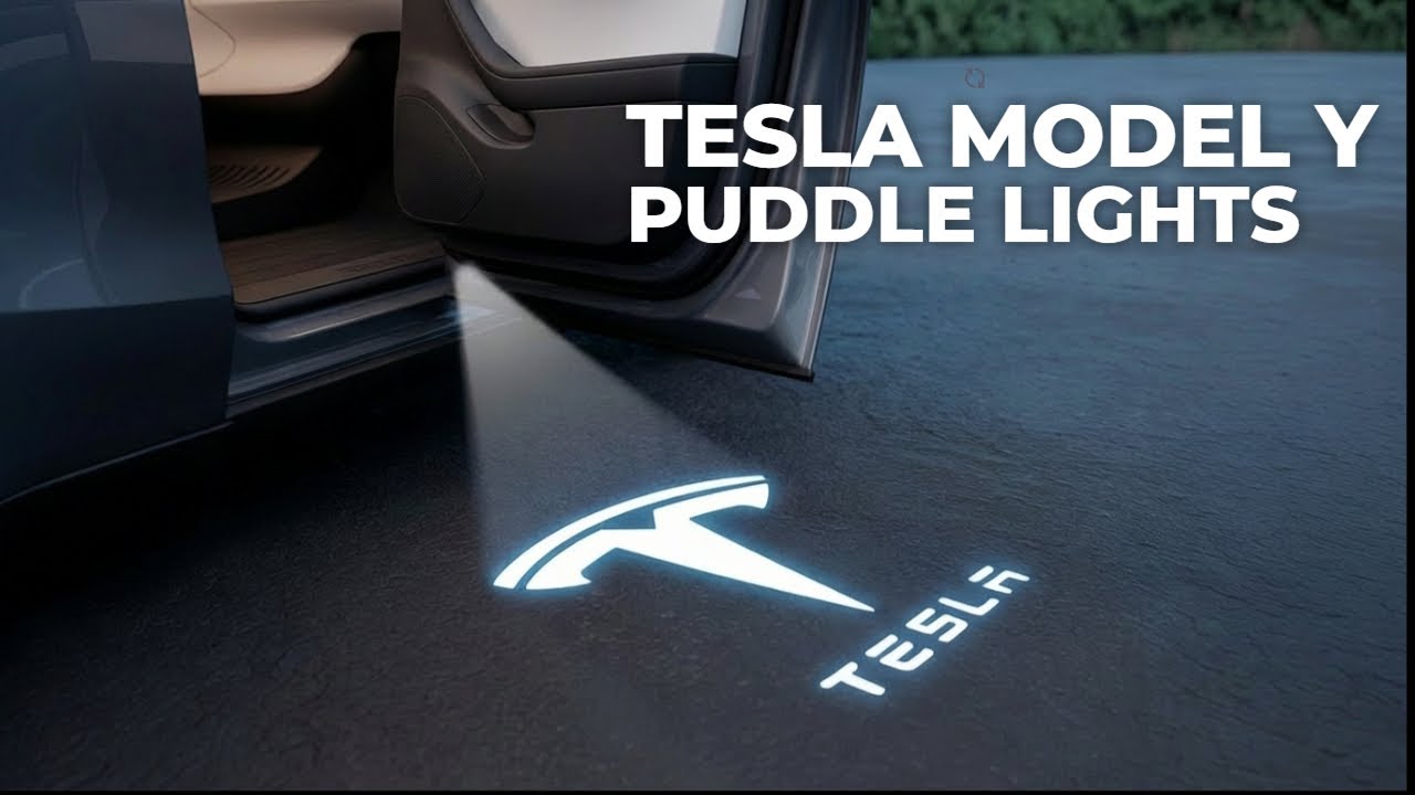 Tesla Model Y Puddle Lights: Bright & Stylish 【Tesla45】 - YouTube