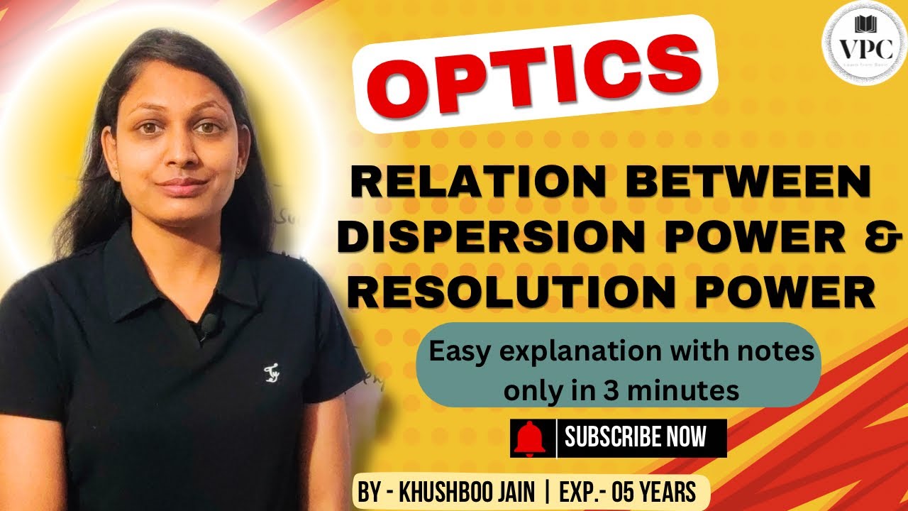 Relation between Resolution Power and Dispersion Power | optics | lect ...