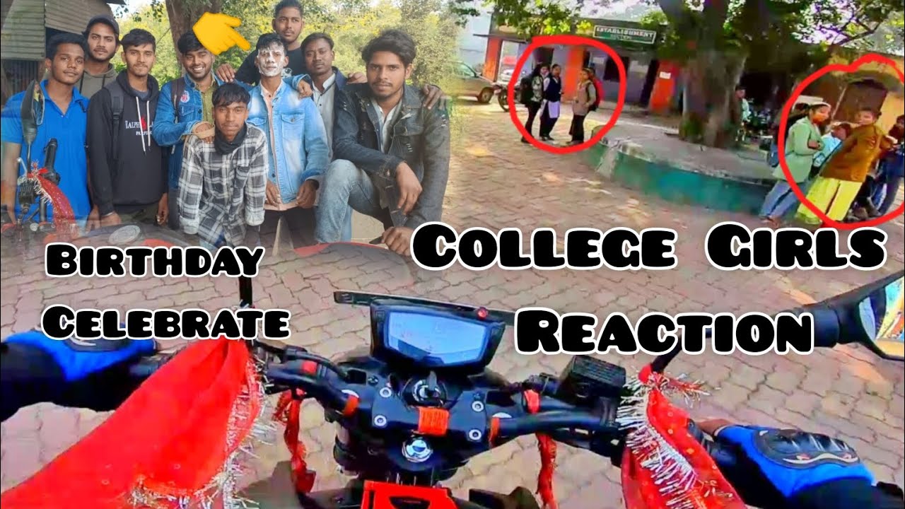 College Girl Reaction //birthday celebrate with all friends - YouTube