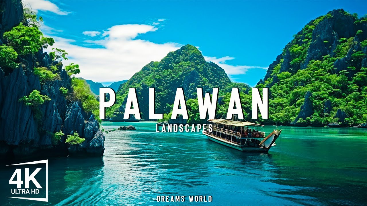 FLYING OVER THE PALAWAN 4K UHD - Relaxing Music Along With Beautiful ...