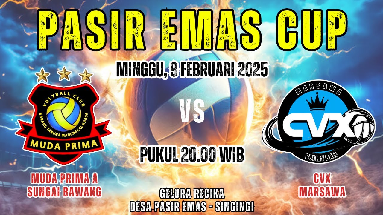 SET 2 | MUDA PRIMA A vs CVX MARSAWA | Turnamen Voli Putra Lokal Desa Se-Kuantan Singingi - YouTube
