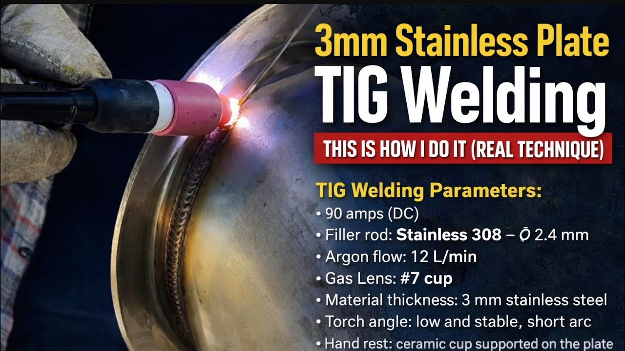 3mm Stainless Plate TIG Welding – This Is How I Do It (Real Technique ...