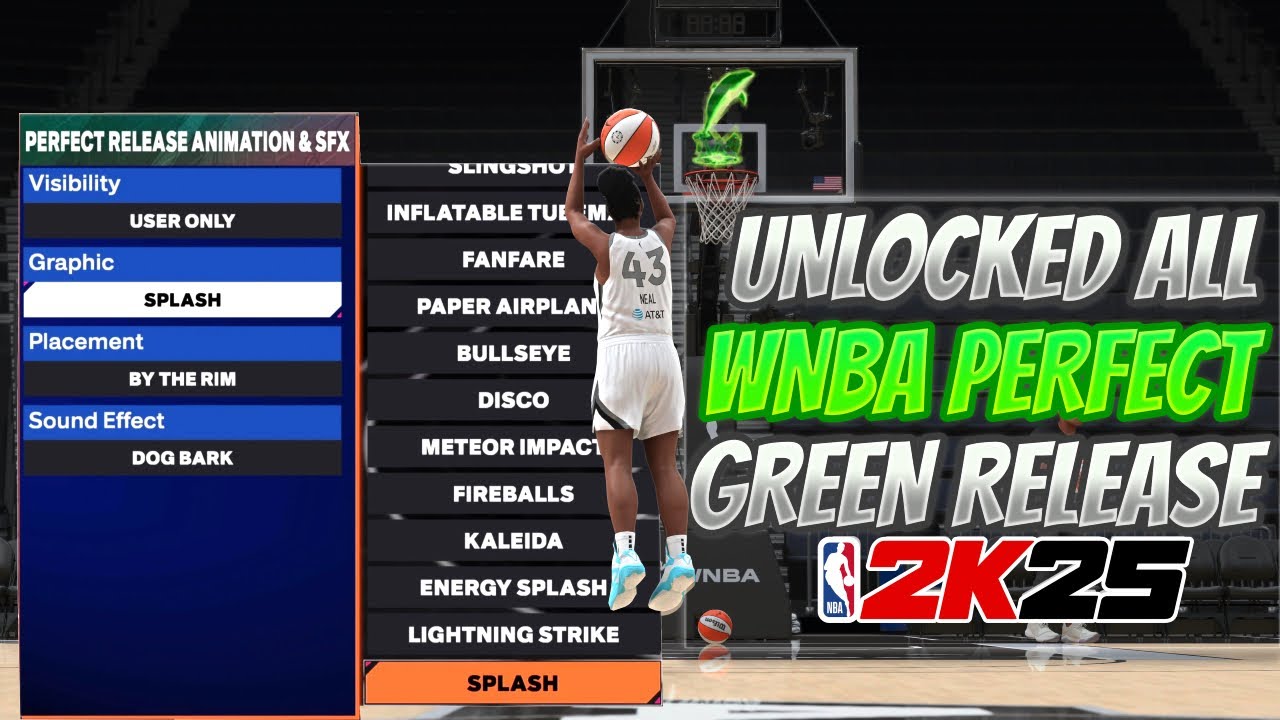 HOW TO UNLOCK ALL WNBA PERFECT GREEN RELEASE ANIMATIONS IN NBA2K25 ...