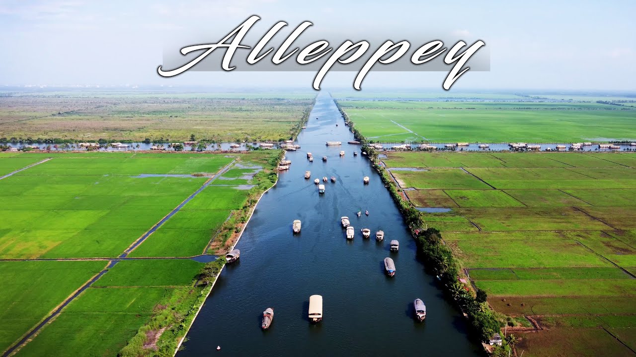 KERALA ALAPPUZHA HOUSE BOAT BACKWATERS AERIAL VIEW 4K | DRONE VIEW # ...