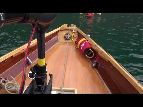 Amberjack Dory, 16 feet, (Design Iain Oughtred) with electric motor in ...