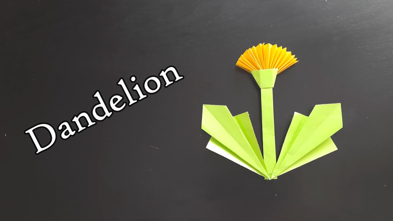 Origami Dandelion | Origami Flower #origami - YouTube
