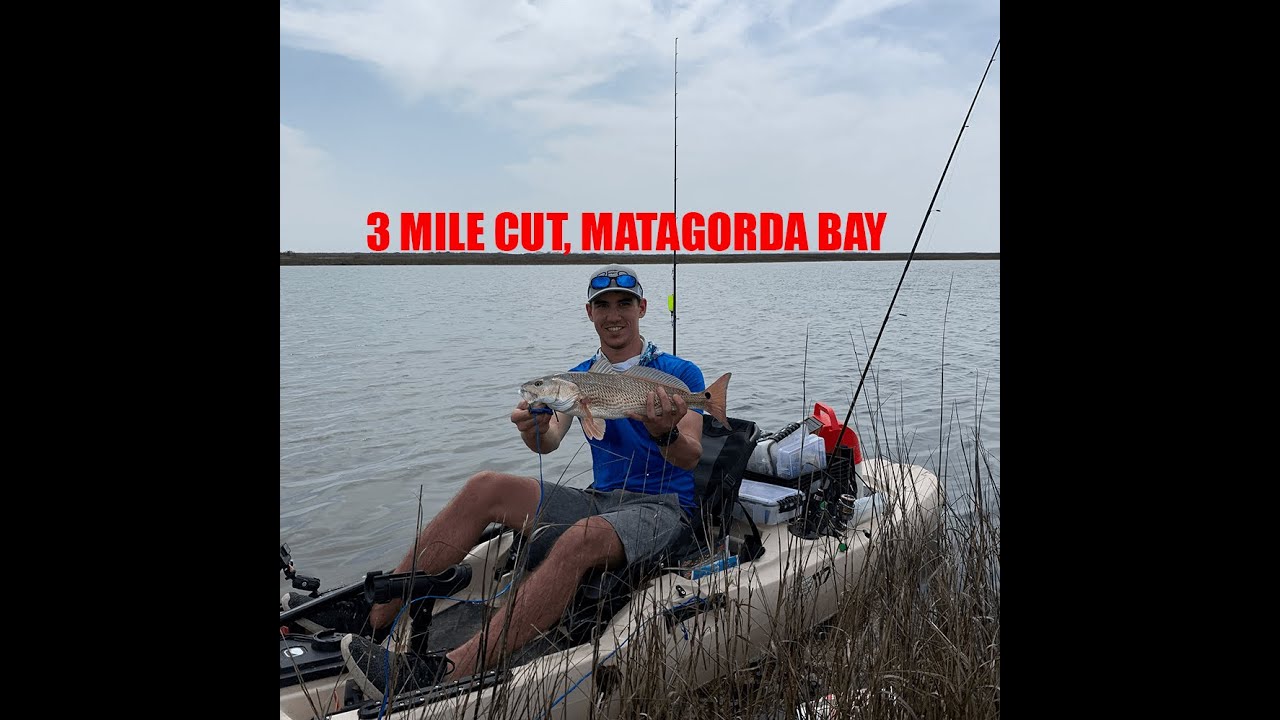 Kayak fishing 3 Mile Cut, Matagorda || Spring Opener Redfish Action ...