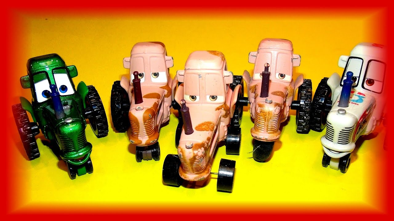 Pixar Cars Customs Tractor Races with The Tractor with Red Wheels from ...