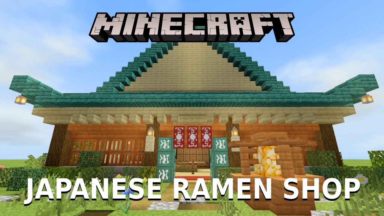 Minecraft - How to make a Japanese Ramen Shop Tutorial - YouTube