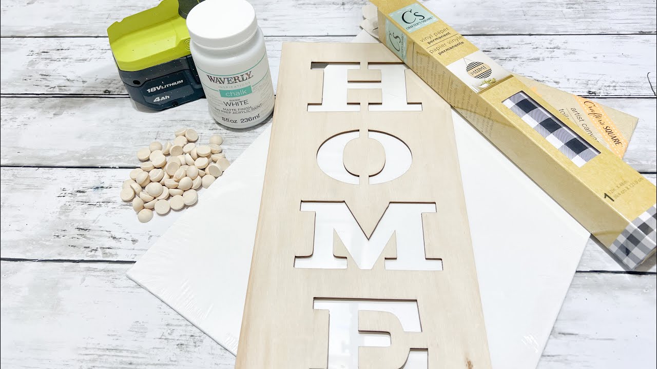 Dollar Tree Home Sign Makeover || Using Dollar Tree Vinyl [ 1 Easy DIY ...