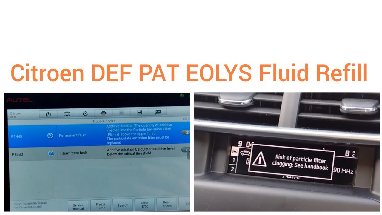 Citroen C4 Risk Of Particle Filter Clogging: P1583 P1445 PAT EOLYS ...