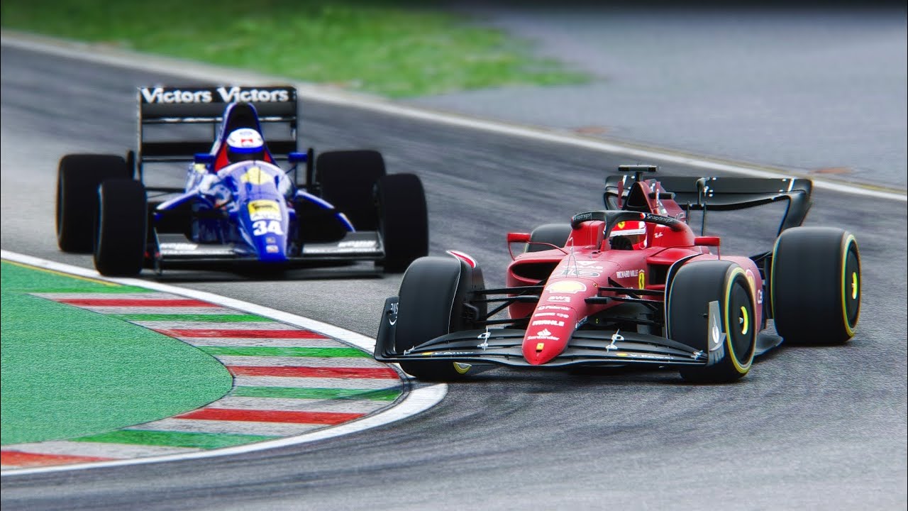 Ferrari F1 2022 vs Lambo F1 1991 at Imola GP - YouTube