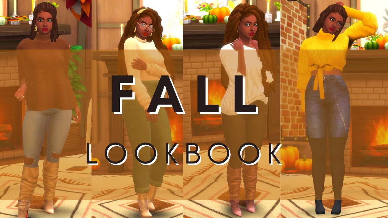 FALL LOOKBOOK || The Sims 4 || CAS || Custom Content - YouTube
