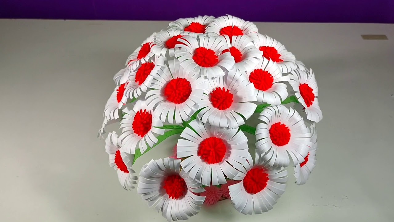 Make beautiful 3 paper flower || How to make wonderful plastic bottle ...