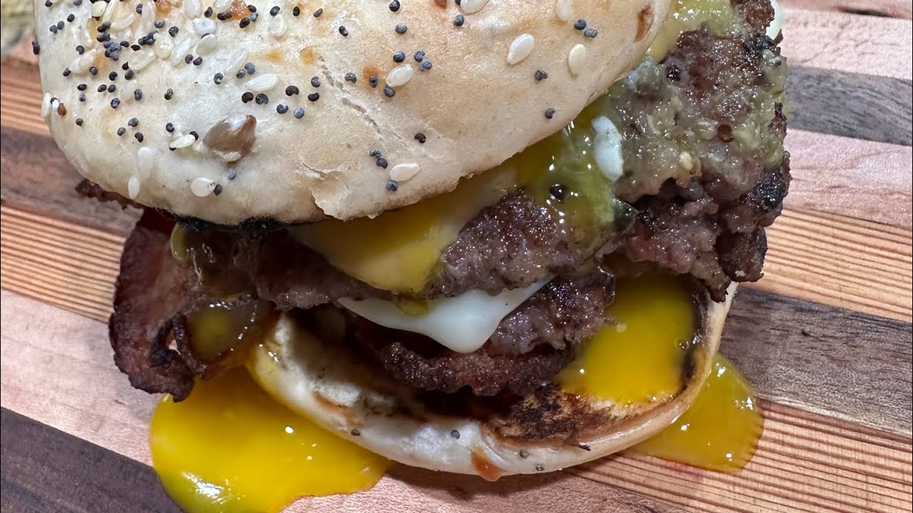 Loaded Bagel Breakfast Sandwich! - YouTube