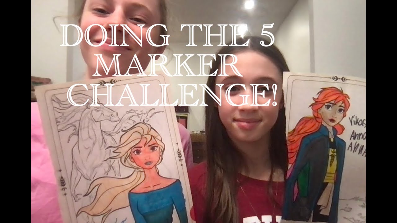 DOING THE 5 MARKER COLOR CHALLENGE! 🖍 - YouTube