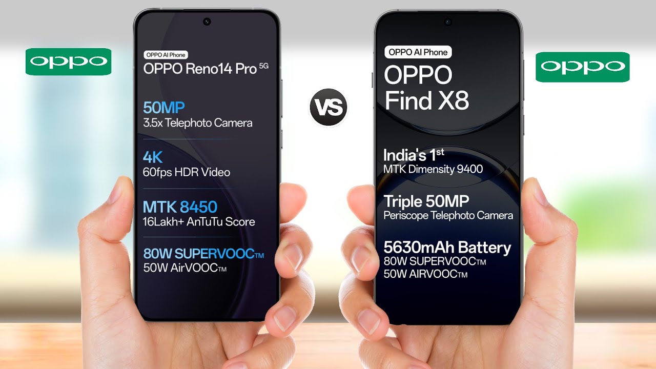 Oppo Reno 14 Pro 5G vs Oppo Find X8 5G || Full Comparison - YouTube