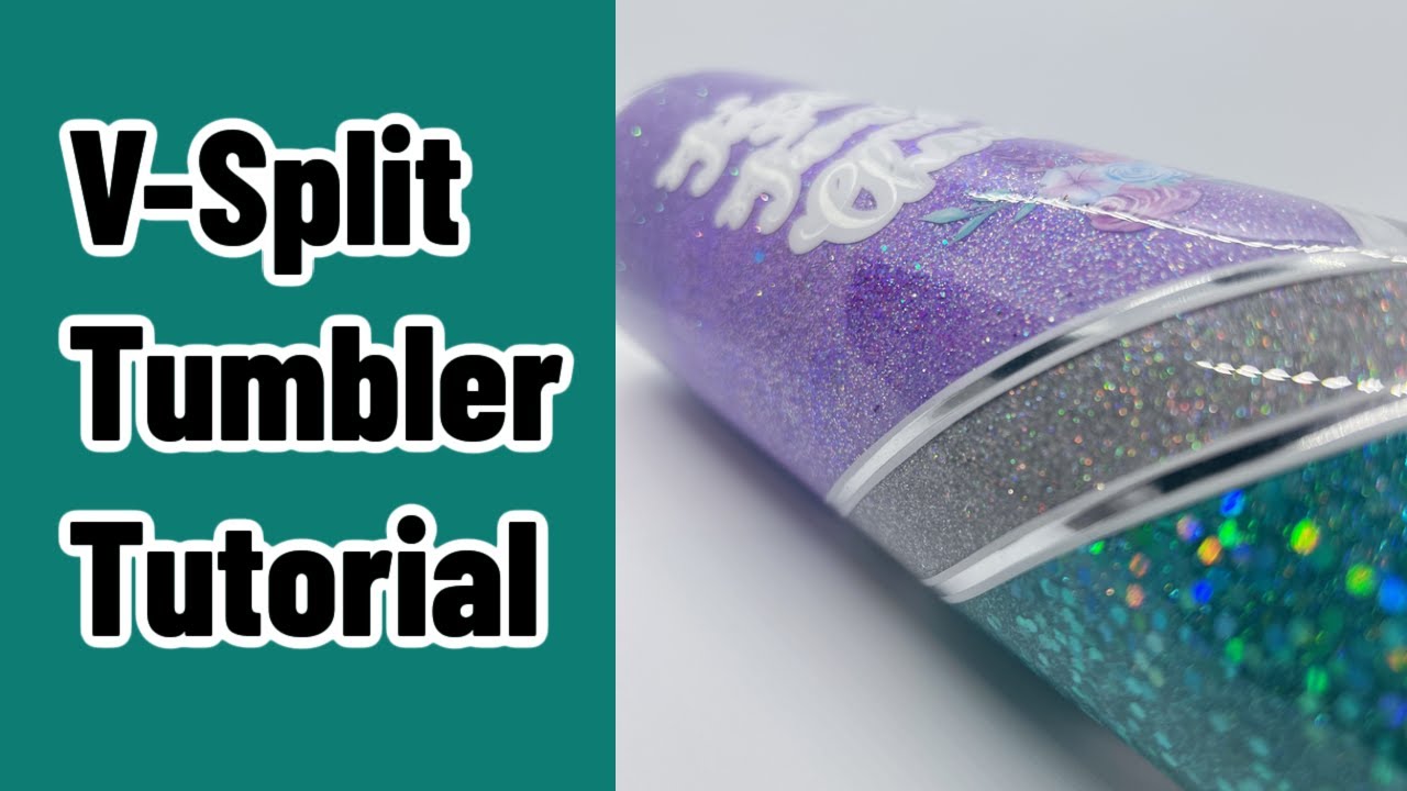 Purple and Teal V-Split Epoxy Glitter Tumbler Tutorial, Epoxy Method - YouTube