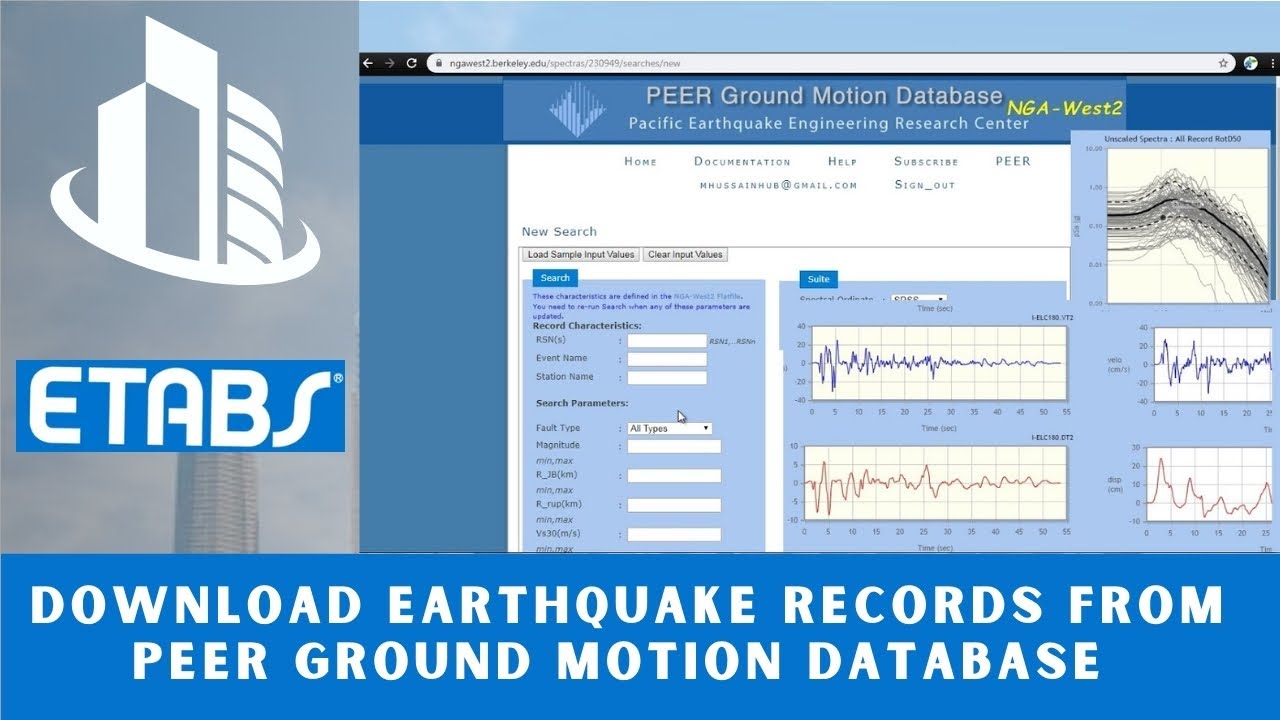 CSI ETABS - 20 - Download Earthquake records from PEER Ground Motion ...