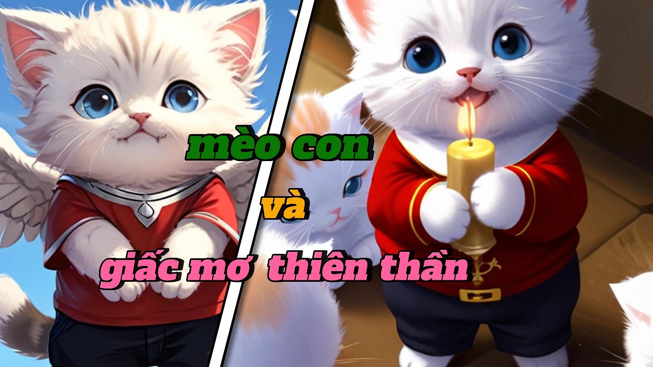 giấc mơ thiên thần của mèo con #cat #cute #kitten #conmeo #cartoon # ...