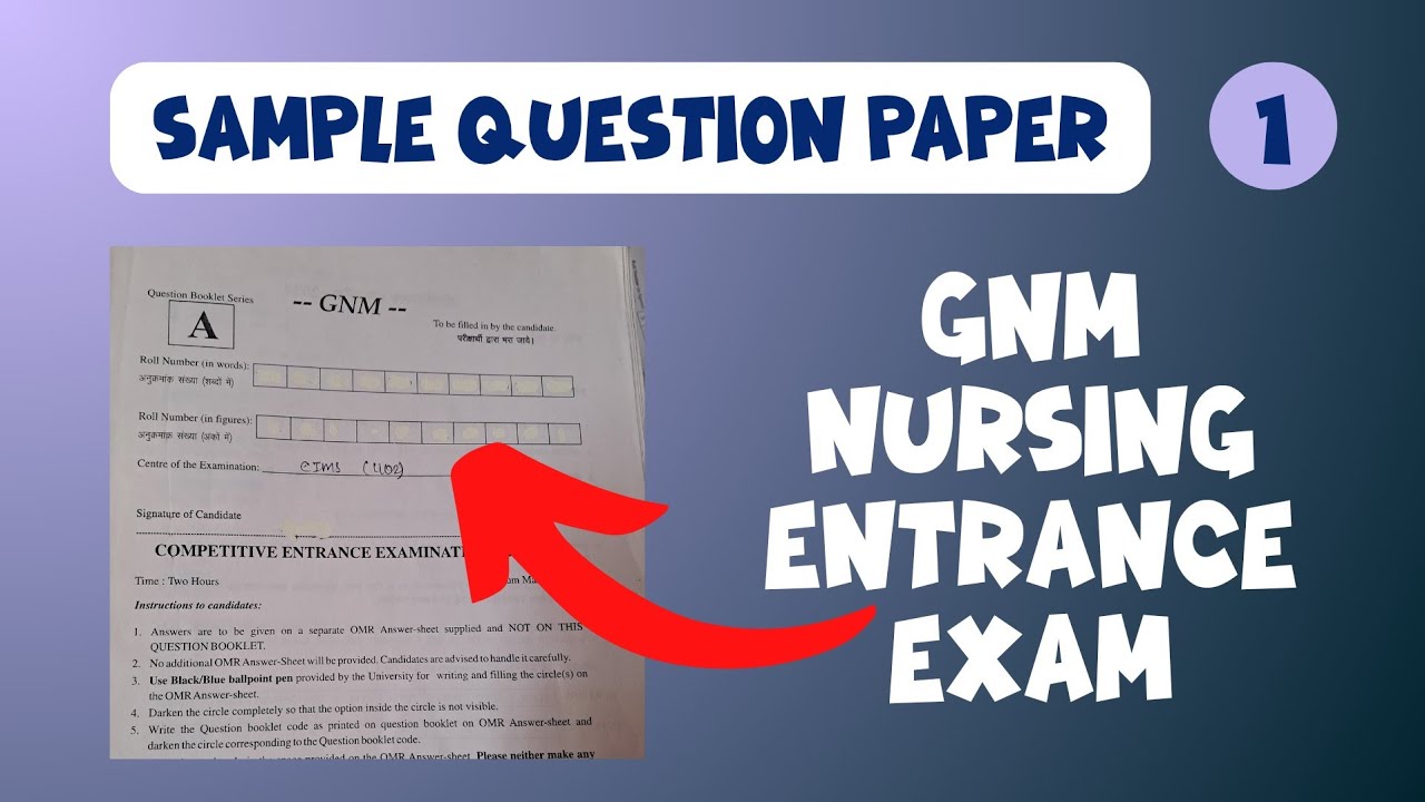 GNM 2025 Nursing Entrance Exam Sample Paper | Practice Question paper ...