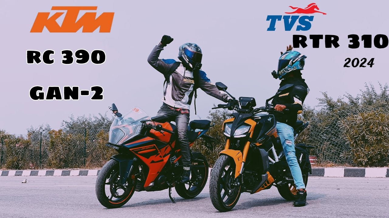 tvs apache [RTR 310] vs ktm [ rc 390 ] bs6 GAN-2 | long race | best ...