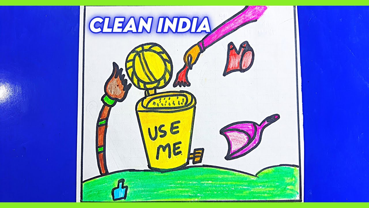 swachhata hi Seva poster drawing | clean India Green India poster ...