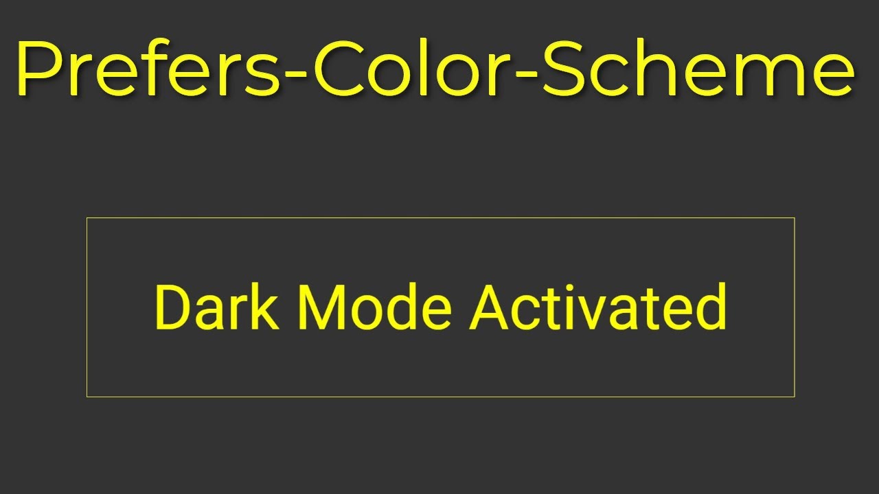 Html Css Prefers Color Scheme Media Query Youtube