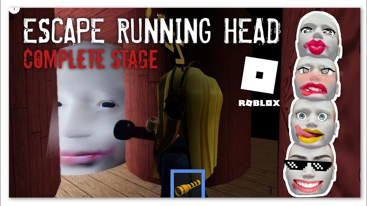 Escape Running Head • Complete Stage 1 to 10 + Boss | Roblox Gameplay ...