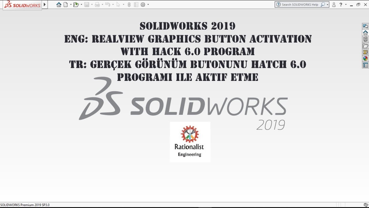 SolidWorks 2019 RealView Graphics Button Activation With Hack 6.0 ...