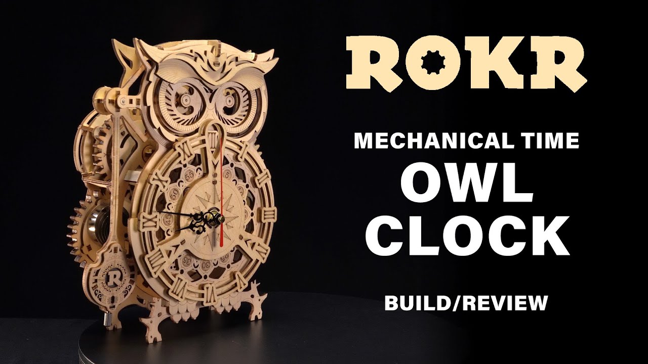 ROKR Mechanical Time Owl Clock | Build/Review | 3D Wooden Puzzle - YouTube