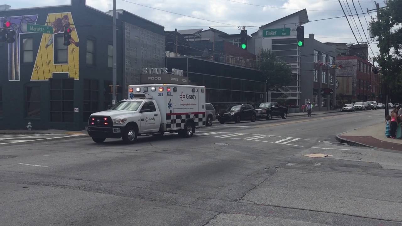 Grady EMS Unit 338 Responding - YouTube