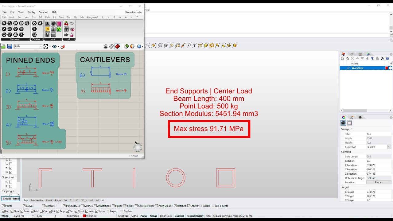 Rhino and Grasshopper for Marine Design - Beam Formulas - YouTube