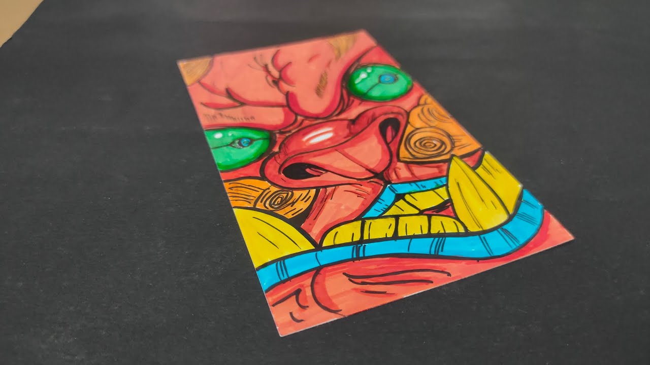 graffiti monster time lapse using cheap water colour pens - YouTube