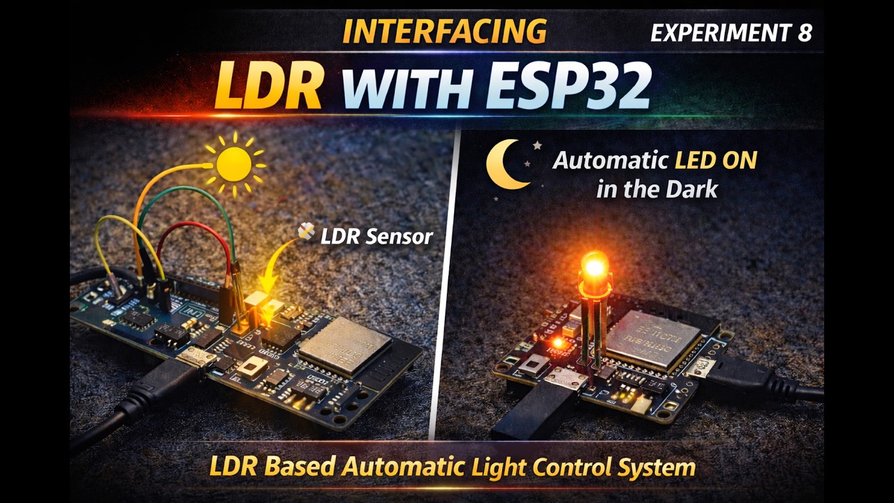 Experiment 8 LDR Interfacing with ESP32 | Automatic Light Control ...