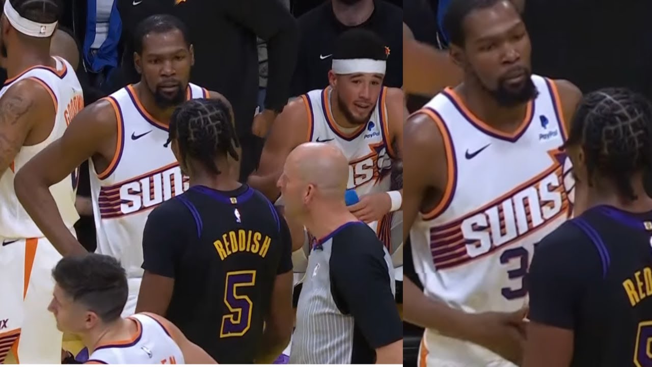 KD GETS IN DEVIN BOOKER & CAM REDDISH TRASH TALK FIGHT! "ANT NO ONE ...