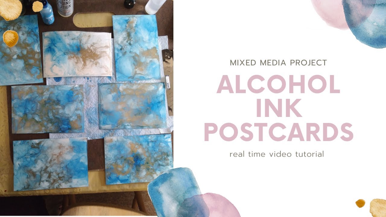 First Mixed Media Project - Alcohol Ink Postcards - YouTube