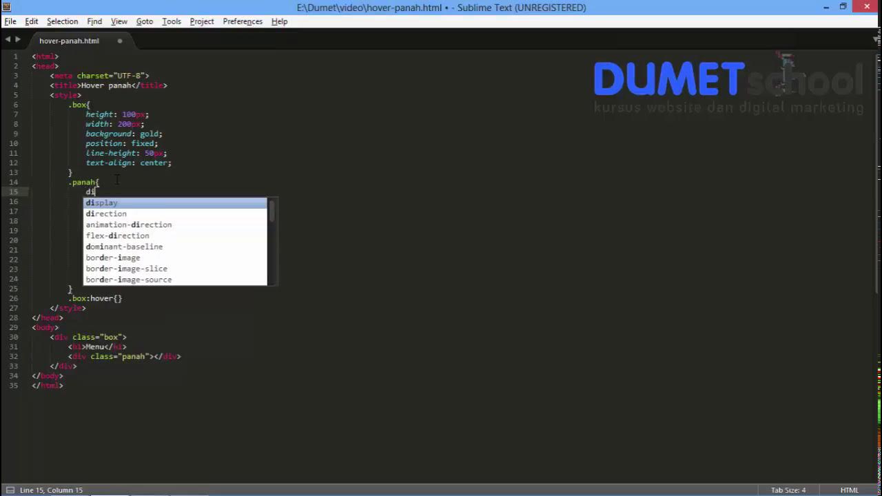 Cara Membuat Hover Panah dengan HTML dan CSS - YouTube