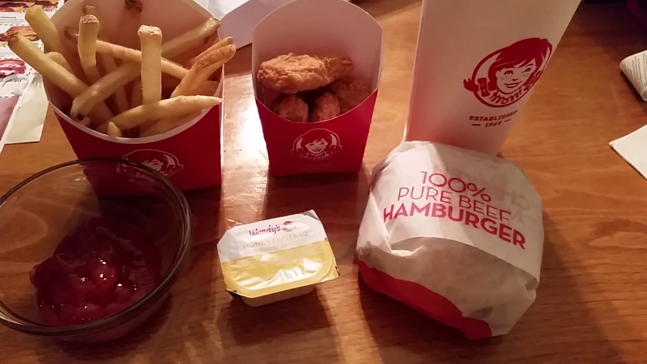 Video Food Box: Wendy's $5 Giant Jr. Bacon Cheeseburger Meal - YouTube