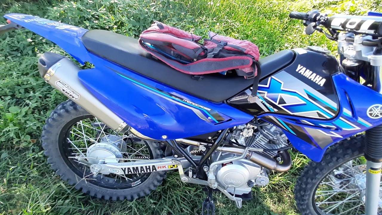 Xtz125 exos r6 pipe - YouTube