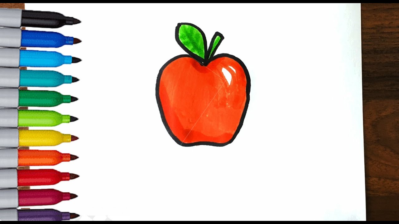 How To Draw An Apple | Kids Drawing | Draw Tutorial - YouTube